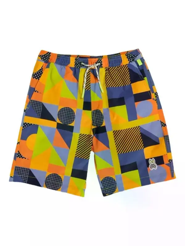 Psycho Bunny Henry Deco Geometric-print Swim Shorts - Blue