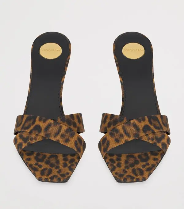Saint Laurent Leopard Print Heeled Mules