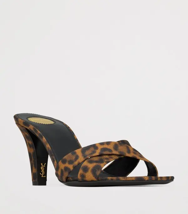 Saint Laurent Leopard Print Heeled Mules