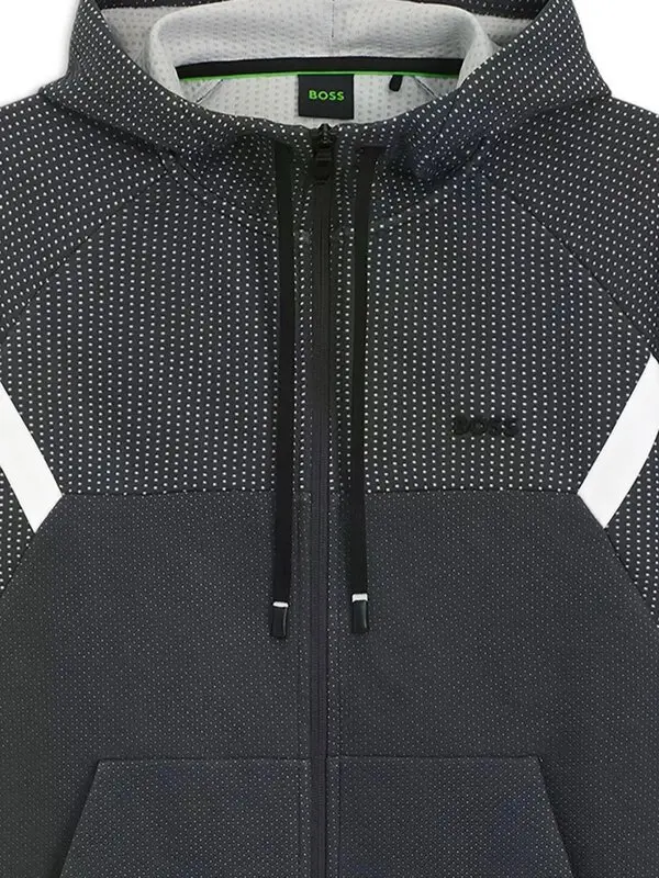 BOSS Panelled Zip-up Hoodie