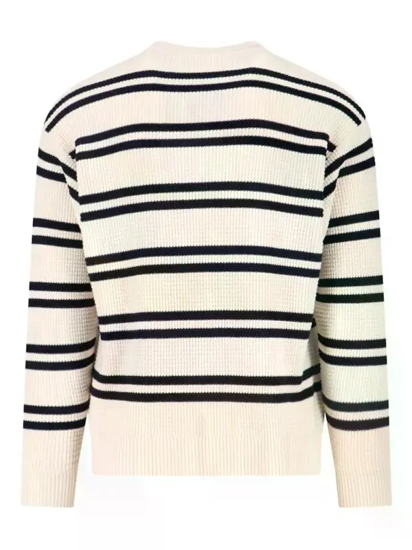 Closed Striped Waffle-knit Sweater