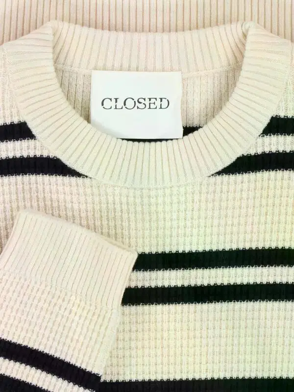 Closed Striped Waffle-knit Sweater