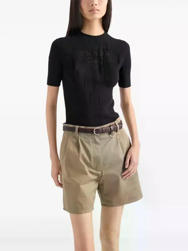 Prada Ribbed Cotton T-shirt