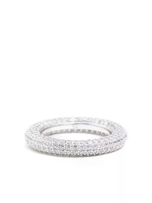 IZABEL DISPLAY Pave-set Cubic Zirconia Band Ring - Silver