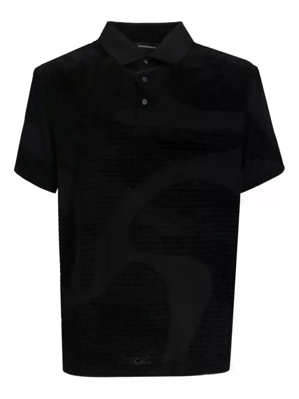 Emporio Armani Buttoned Polo Shirt - Black