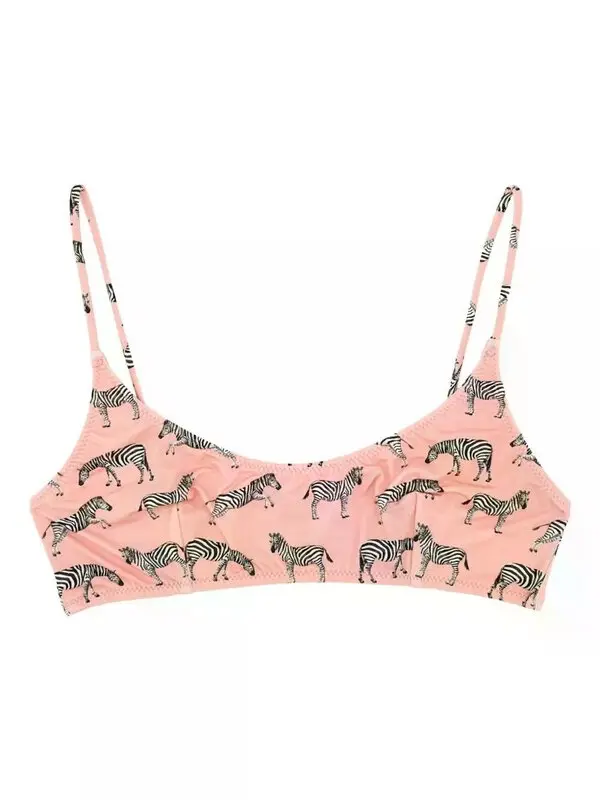 MC2 SAINT BARTH Zebra-print Bikini Top - Pink
