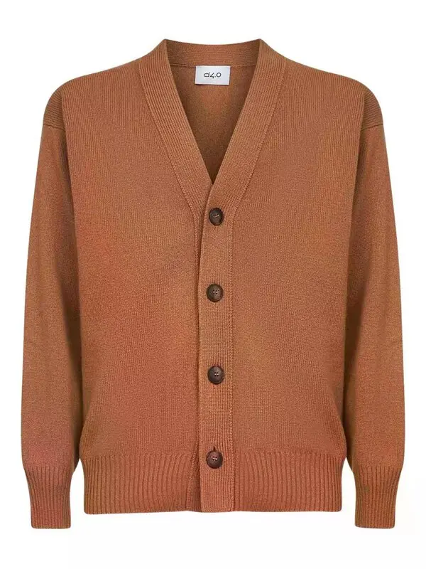 D4.0 Button-fastening V-neck Cardigan