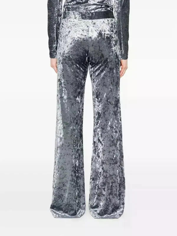 FORTE_FORTE Crushed-velvet Flared Trousers - Blue