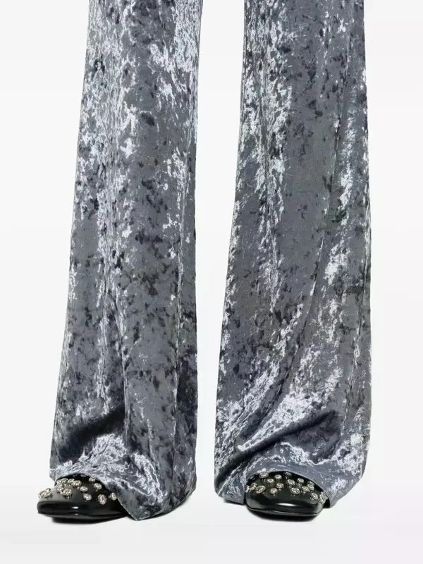 FORTE_FORTE Crushed-velvet Flared Trousers - Blue