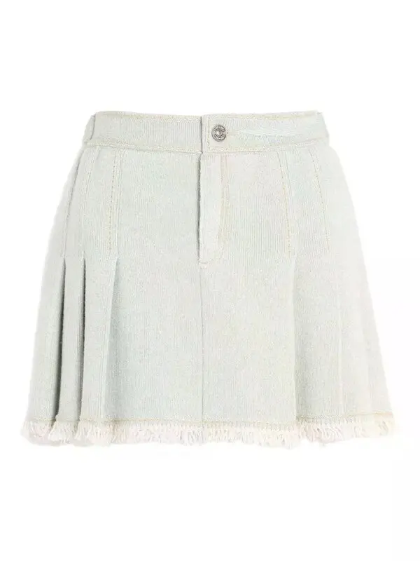 BARRIE Pleated Buckled Skirt - Green