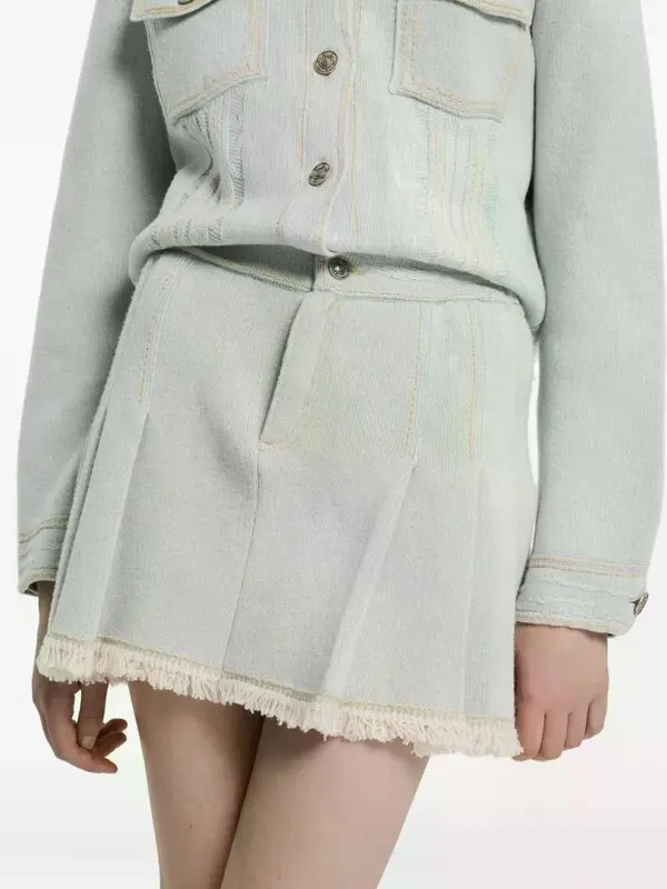 BARRIE Pleated Buckled Skirt - Green