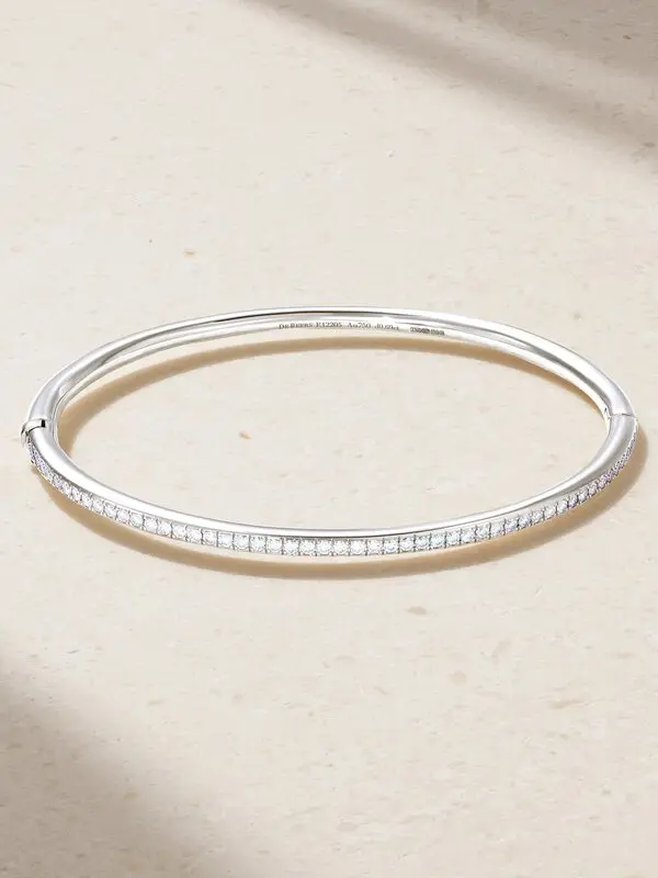 De Beers Db Classic Diamond Bangle - Gold