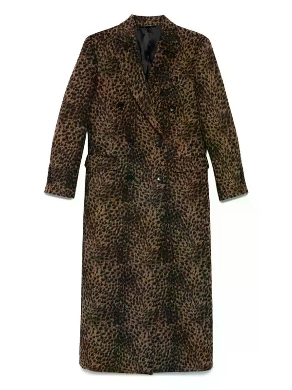 ERALDO Leopard-print Double-breasted Coat