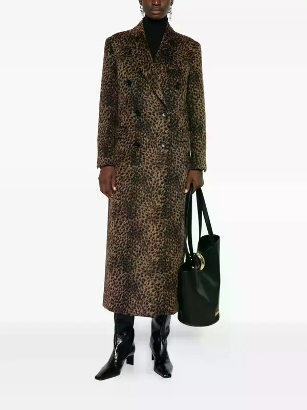 ERALDO Leopard-print Double-breasted Coat