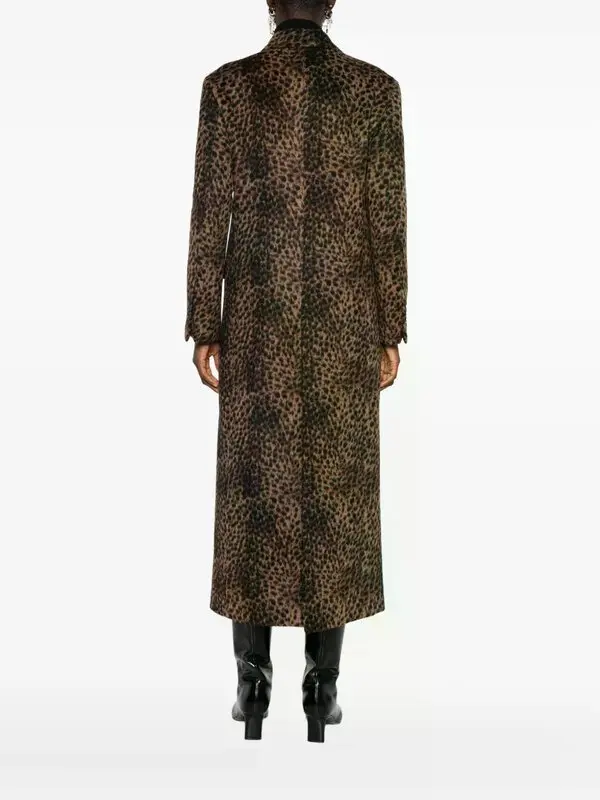 ERALDO Leopard-print Double-breasted Coat