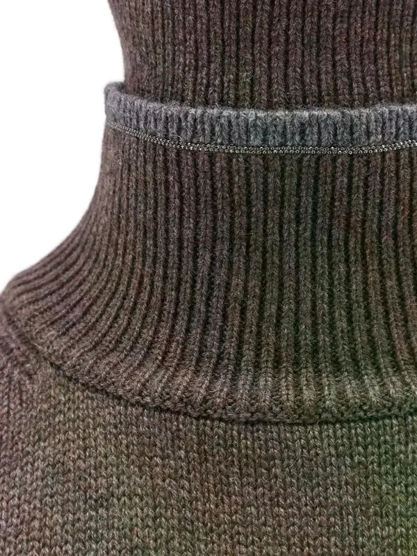 Brunello Cucinelli Roll-neck Embellished Sweater