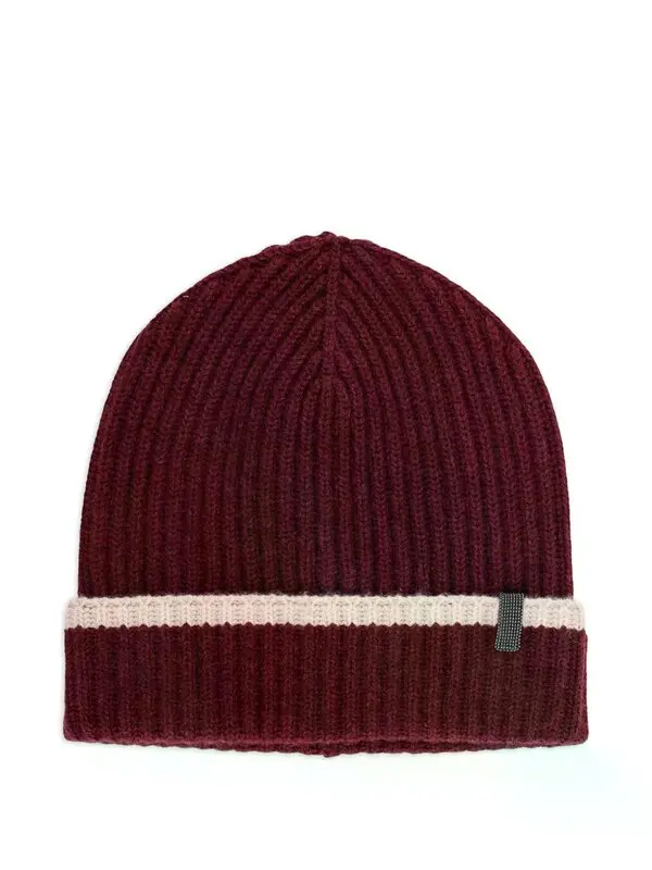 Brunello Cucinelli Ribbed Knit Beanie - Red