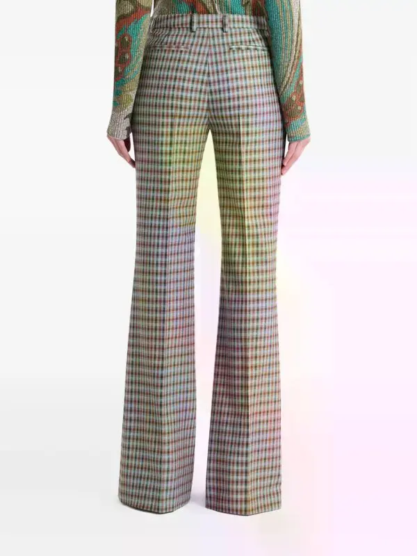 Etro Gingham Flared Trousers