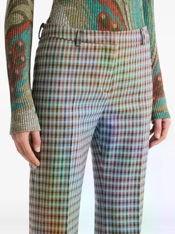 Etro Gingham Flared Trousers