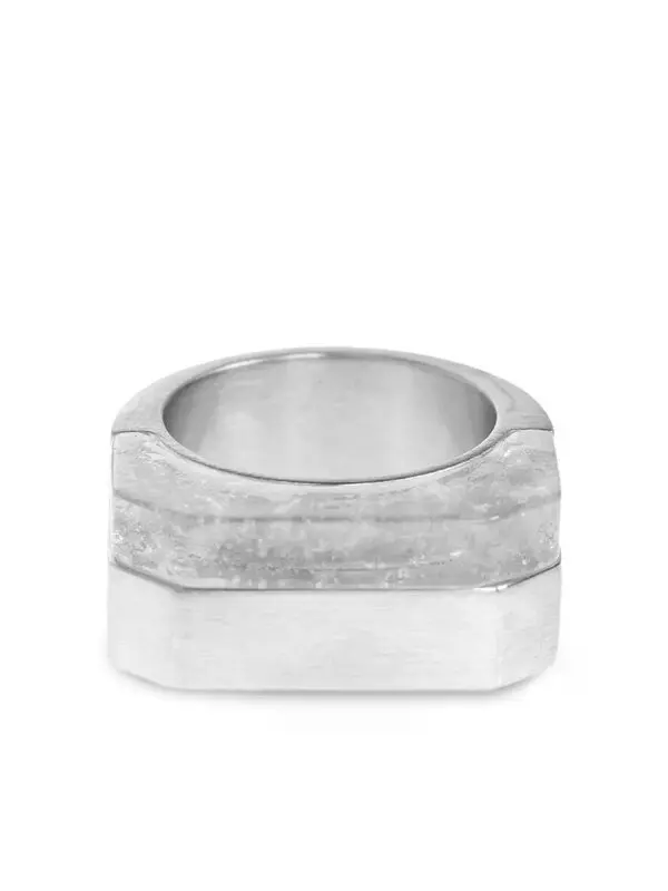 Rick Owens Double Crystal Hollywood Ring - Silver