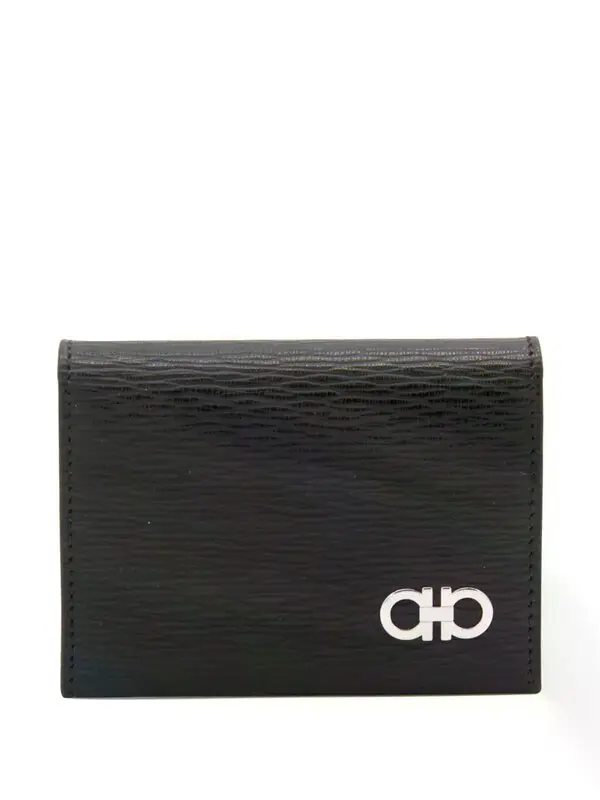 FERRAGAMO Gancini-embossed Leather Cardholder - Black