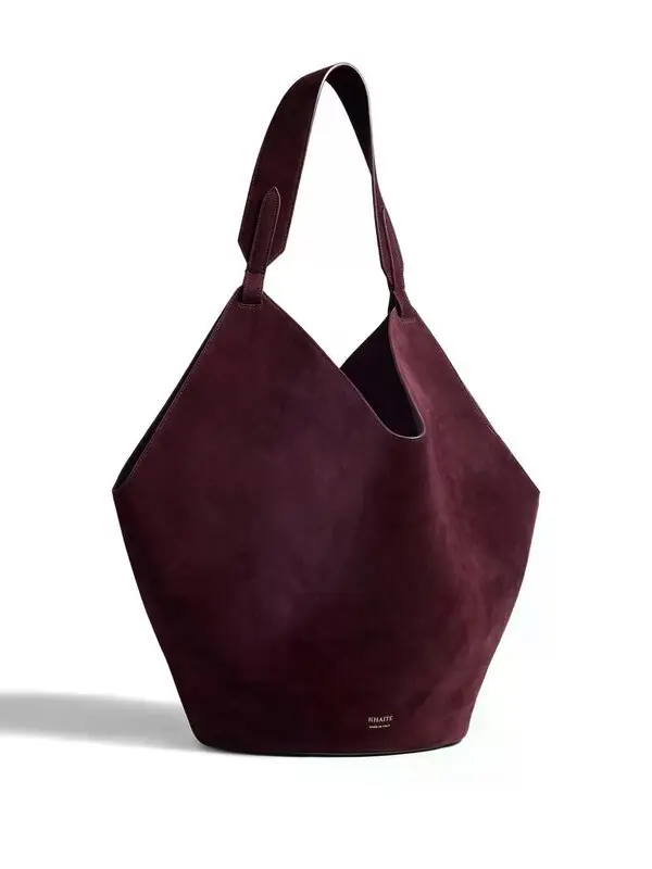 Khaite Lotus Medium Leather Tote Bag - Red