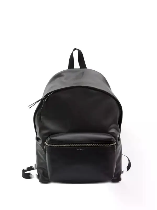 Saint Laurent Embossed-logo Leather Backpack - Black