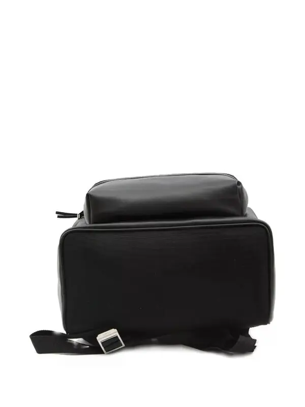 Saint Laurent Embossed-logo Leather Backpack - Black