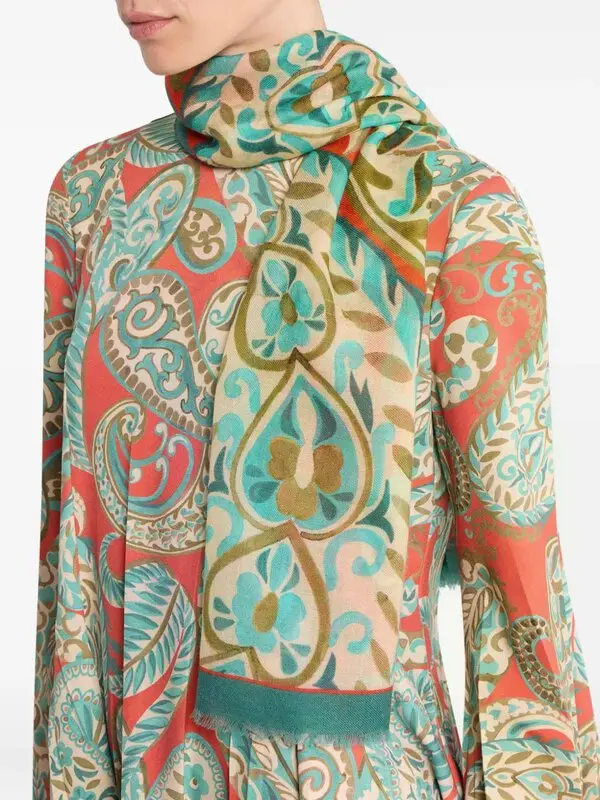 Etro Paisley-pattern Fringed Scarf