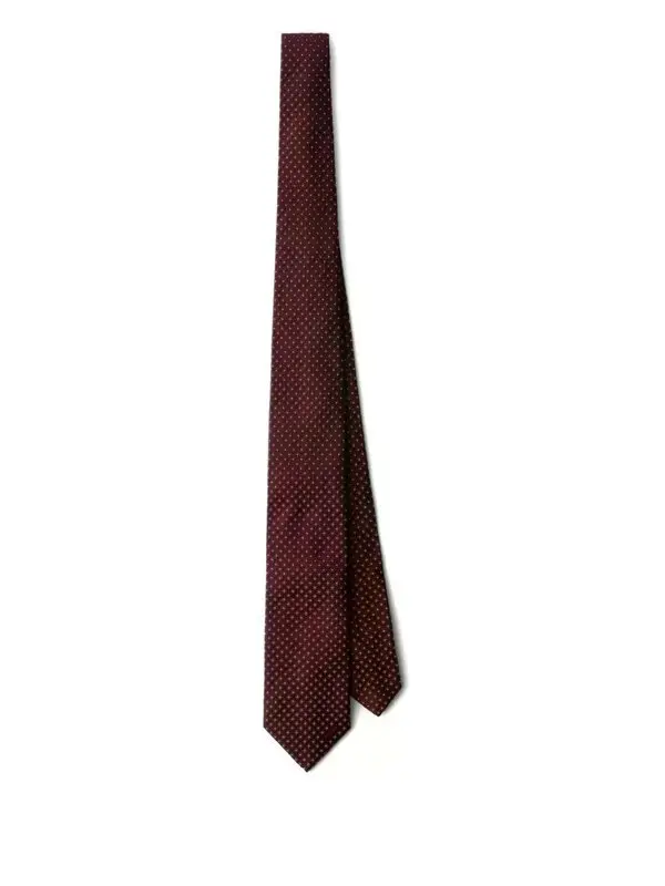 Prada Dot-pattern Neck Tie - Red