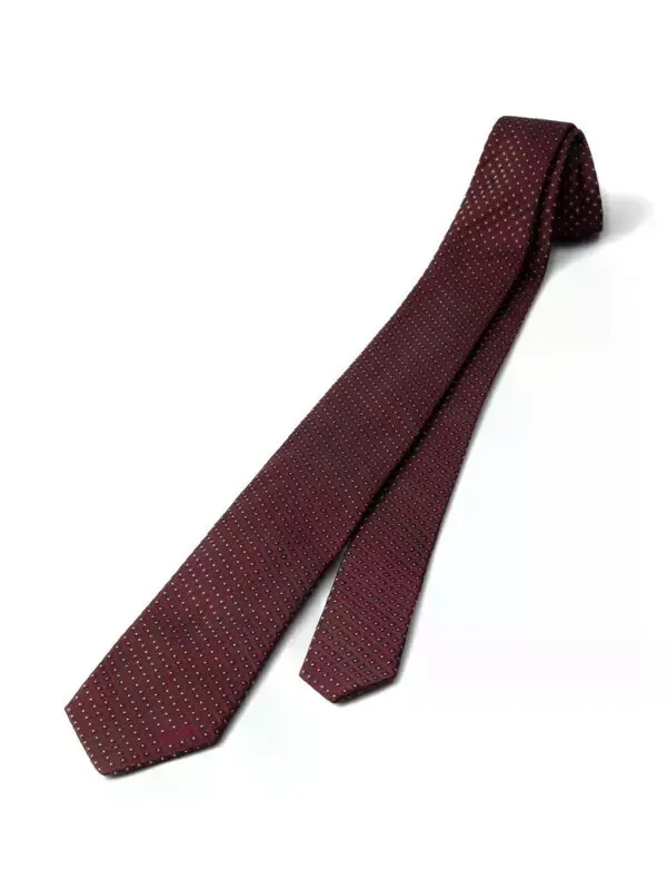 Prada Dot-pattern Neck Tie - Red