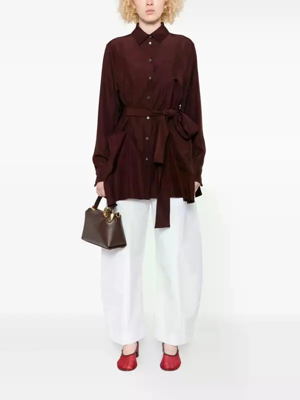Loewe Belted Pocket Shirt Top - Red