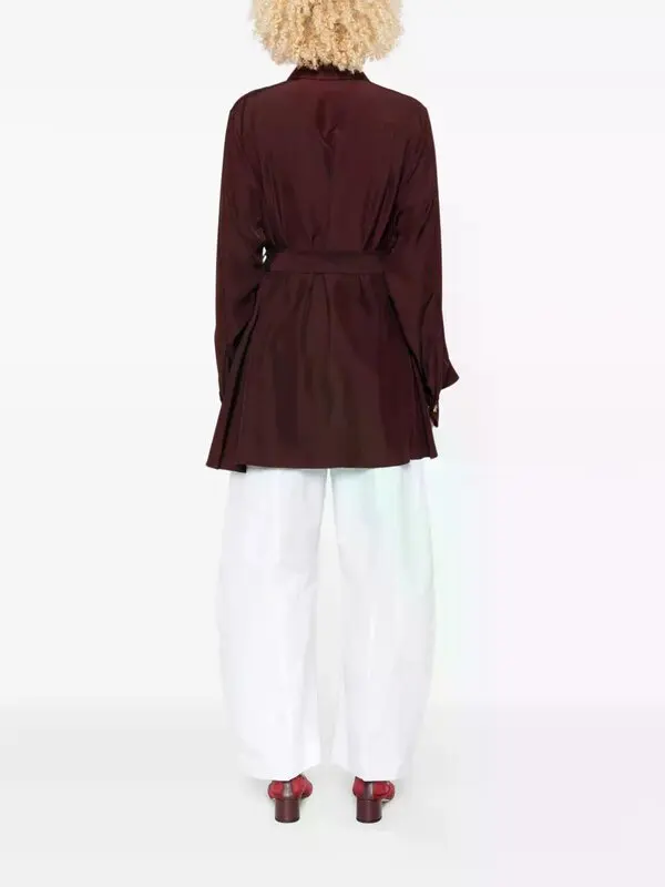 Loewe Belted Pocket Shirt Top - Red