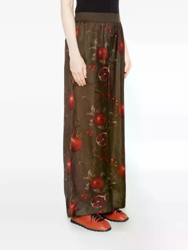 UMA WANG Pomegranate Print Trousers - Brown