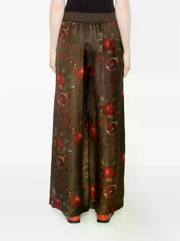 UMA WANG Pomegranate Print Trousers - Brown