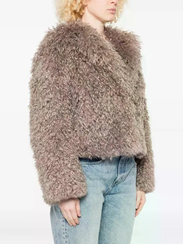 Tagliatore Teddy Textured Cropped Jacket - Neutrals