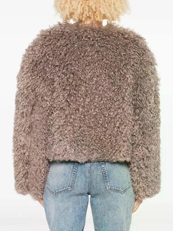 Tagliatore Teddy Textured Cropped Jacket - Neutrals