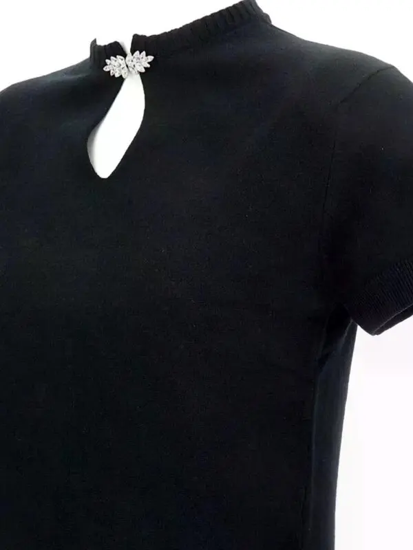 BARRIE Rhinestone-embellished Keyhole Top