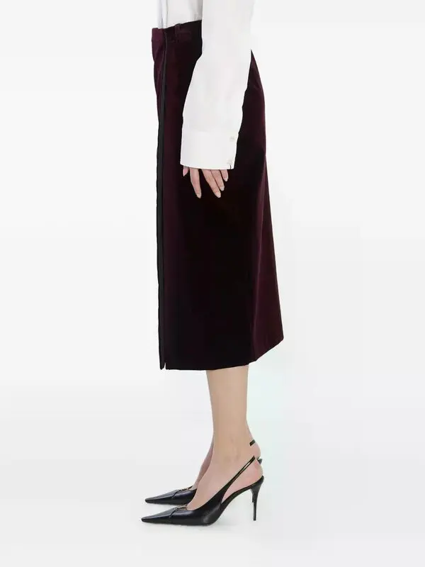 Saint Laurent Velvet Midi Skirt