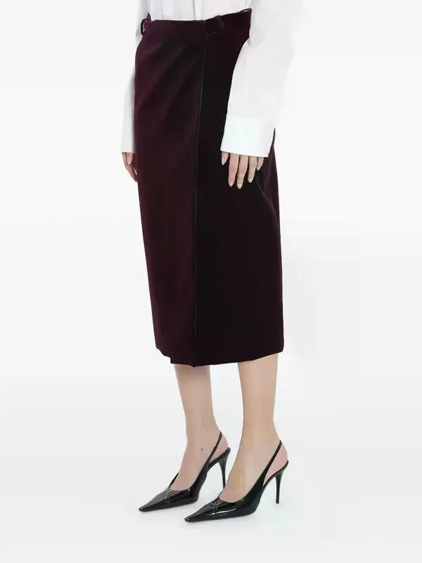 Saint Laurent Velvet Midi Skirt