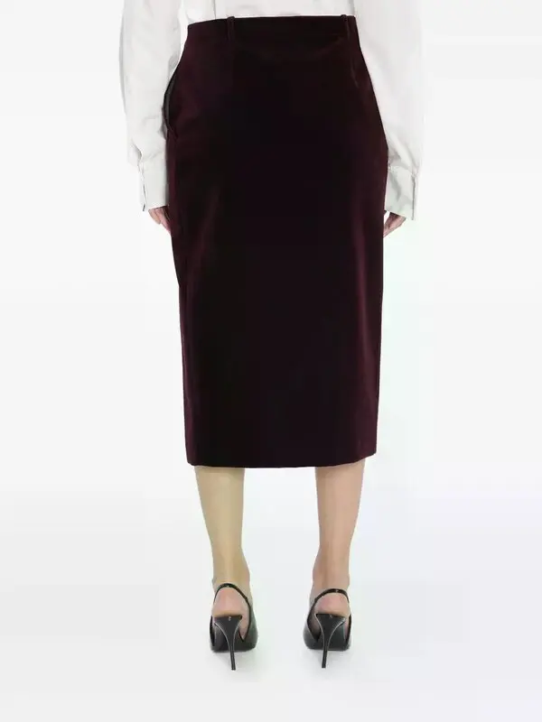 Saint Laurent Velvet Midi Skirt