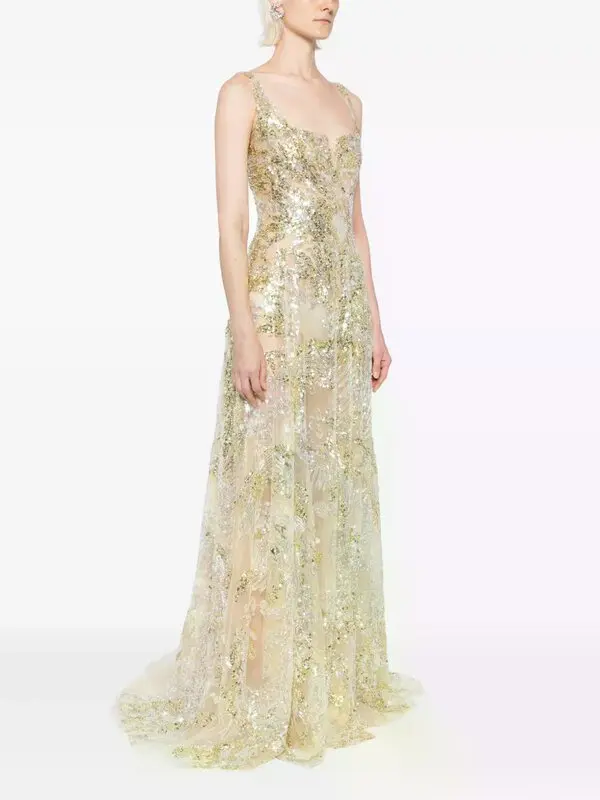 SAIID KOBEISY Embroidered Long Dress