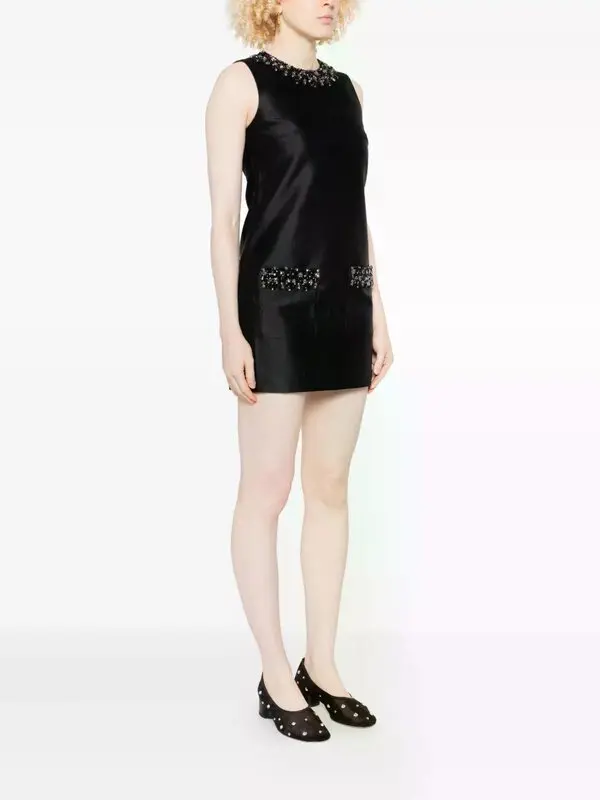 SELF-PORTRAIT Embellished-pocket Mini Dress