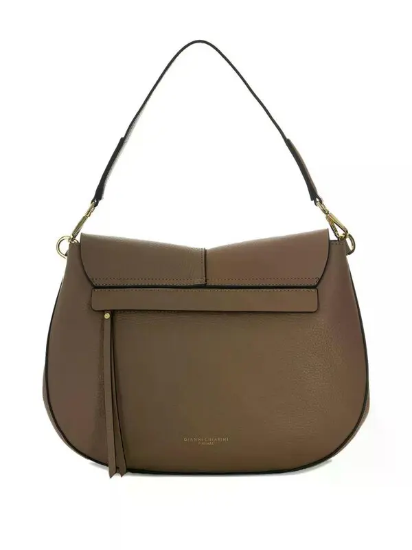 GIANNI CHIARINI Half-moon Pebbled Leather Shoulder Bag