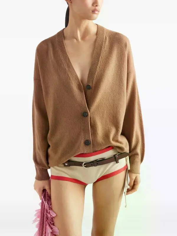 Prada Ribbed Cashmere Cardigan