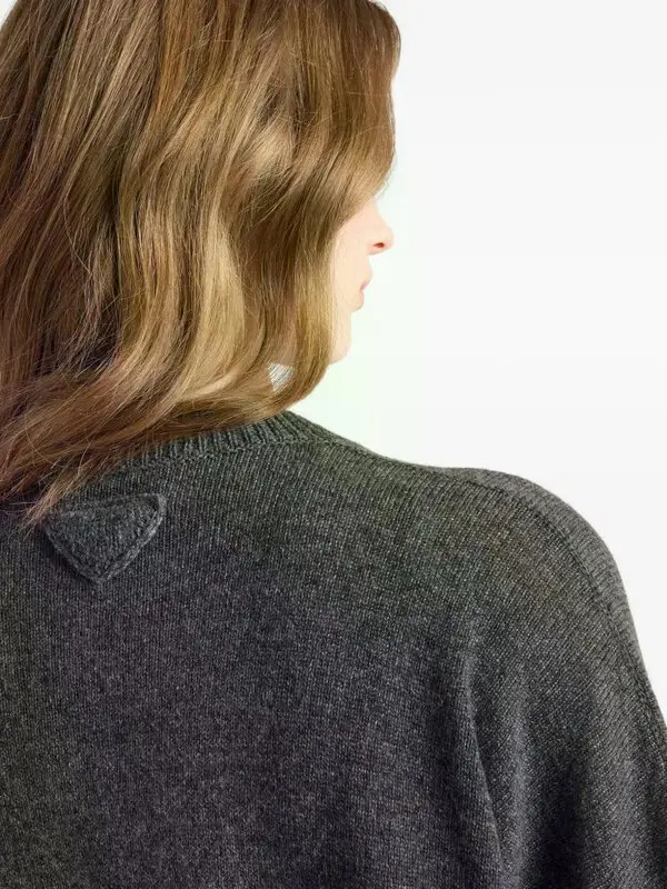 Prada Ribbed Cashmere Cardigan - Grey