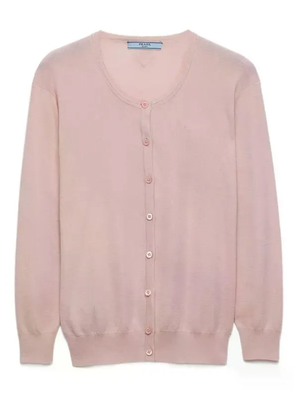Prada Ribbed Knit Button-front Cardigan