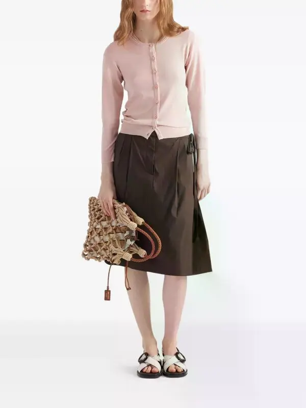 Prada Ribbed Knit Button-front Cardigan