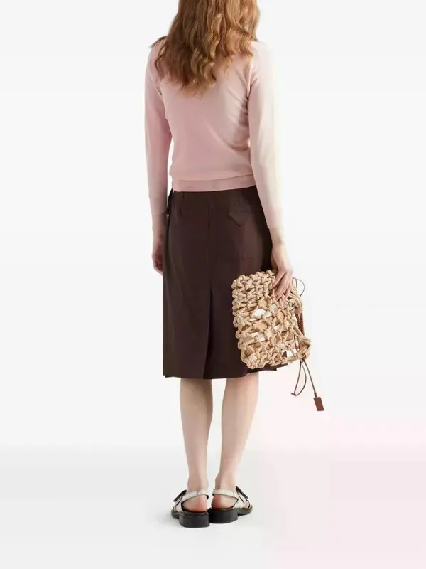 Prada Ribbed Knit Button-front Cardigan