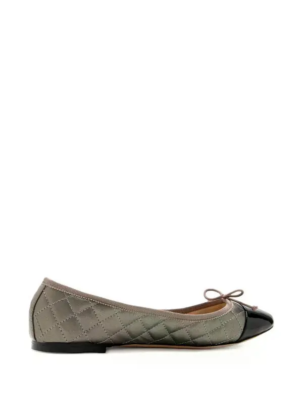 HOUSE OF BALLERINAS Ines Quilted Cap-toe Ballet Flats